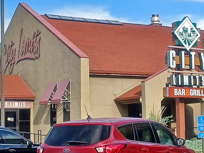 The unassuming exterior of City Limits hides culinary treasures within, like finding a diamond in Kansas's agricultural crown. No flashy gimmicks needed when the steaks speak for themselves.