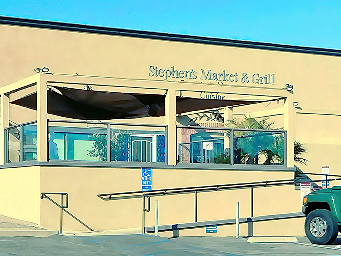 The unassuming exterior hides culinary treasures within, like finding a Mediterranean oasis tucked away in Ventura's sunny landscape.