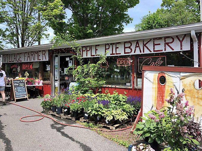 The red exterior with its giant ice cream cone sculpture isn't just a building&mdash;it's a promise of deliciousness waiting inside.