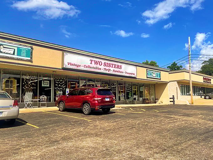 The pink-lettered storefront promises treasures within, like a carnival barker who actually delivers on the "you won't believe your eyes" promise.