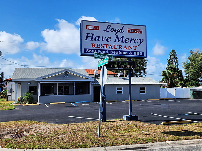 The unassuming exterior of Loyd Have Mercy belies the culinary treasures within. Like finding a diamond in a strip mall, this Titusville gem proves appearances can be deliciously deceiving.