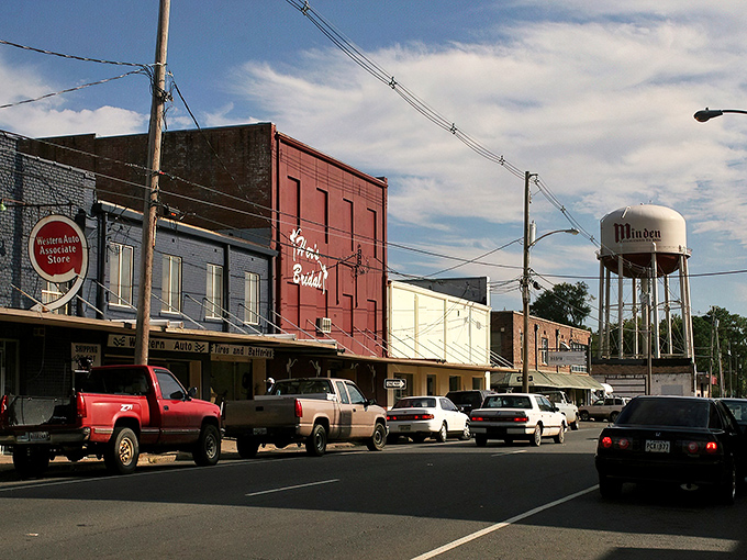 Downtown Minden's historic brick facades and vintage clock tower create a scene straight out of a Hallmark movie &ndash; minus the predictable plot twists.