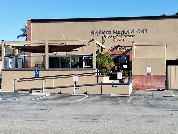 The unassuming exterior hides culinary treasures within, like finding a Mediterranean oasis tucked away in Ventura's sunny landscape.