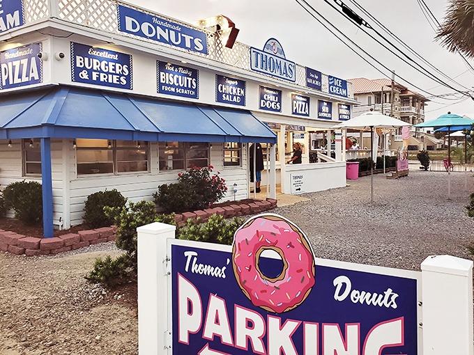 The white beachside shack beckons like a mirage. Blue signs promising kolaches and scratch-made biscuits are the only warning of the deliciousness ahead.