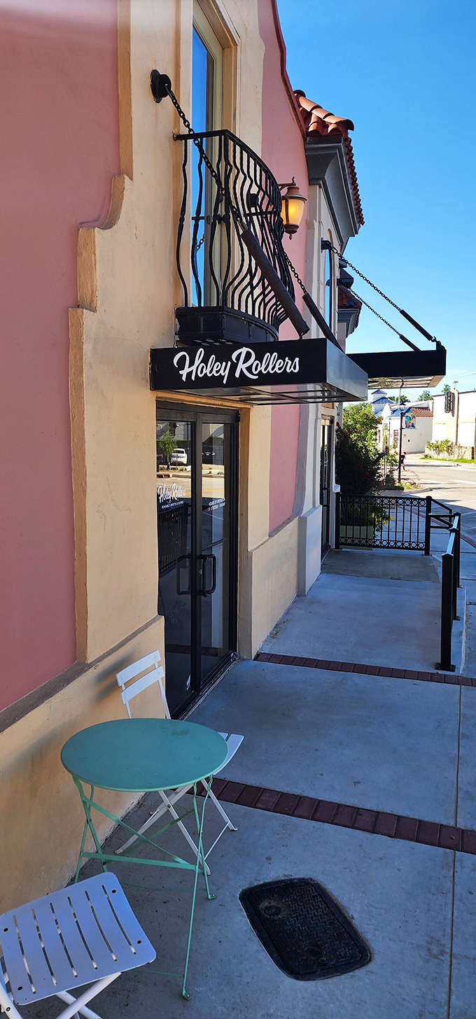 The peachy fa&ccedil;ade of Holey Rollers stands like a sweet beacon in OKC's Paseo Arts District, promising delicious revelations within those glass doors.