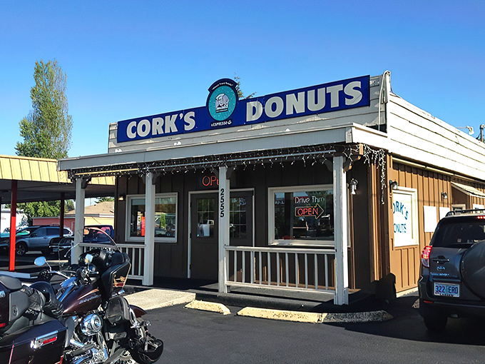 The unassuming wooden facade of Cork's might not scream "culinary destination," but locals know this humble building houses donut perfection worth any detour.