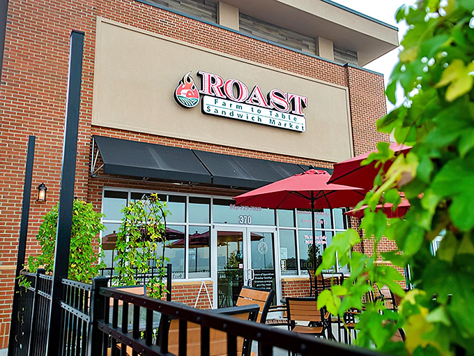 Roast's inviting brick fa&ccedil;ade with cheerful red umbrellas isn't just curb appeal &ndash; it's your first hint that sandwich nirvana awaits inside. 