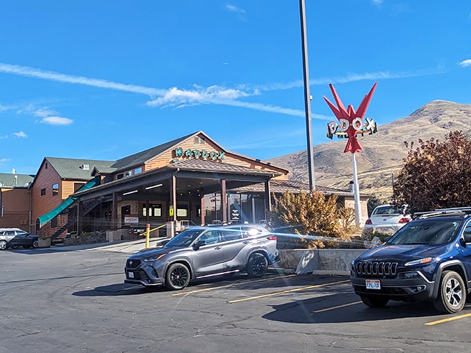 The glowing green sign of Maddox Ranch House beckons like a meaty lighthouse against the Utah mountains&mdash;a beacon of beef since 1949.