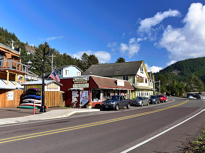 Highway 101 curves through Yachats like a gentle reminder that some of life's best journeys happen when you slow down and take the scenic route.