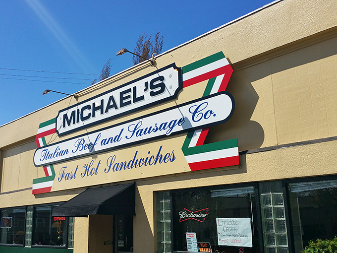 The red, white, and green-striped sign beckons like a lighthouse for the sandwich-starved. Chicago has landed in Portland, and it's delicious.