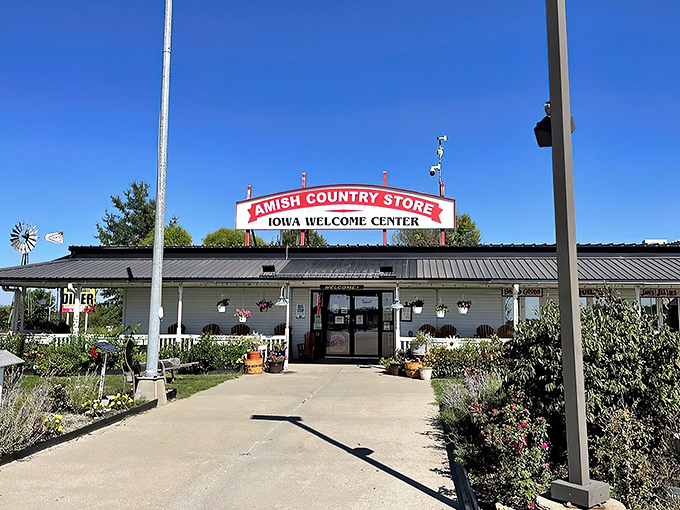 The iconic red sign beckons like a lighthouse for hungry travelers &ndash; proof that the best discoveries often happen when you actually exit the interstate.