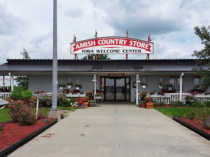 The iconic red sign beckons like a lighthouse for hungry travelers &ndash; proof that the best discoveries often happen when you actually exit the interstate.