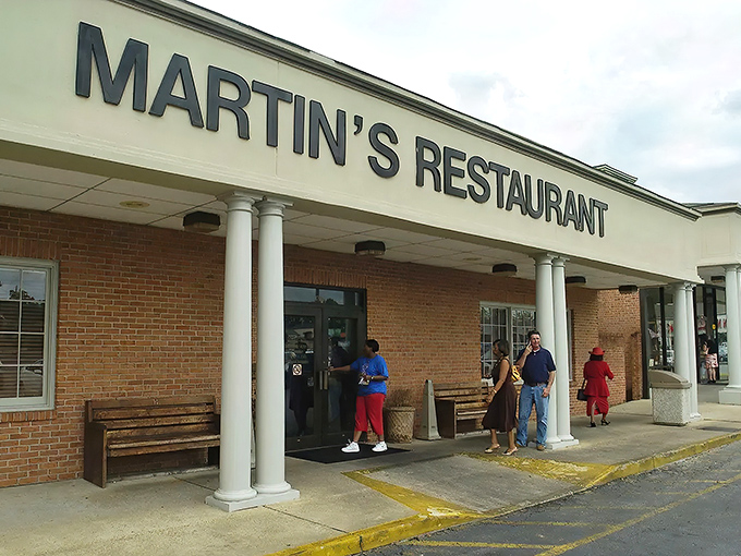 The unassuming exterior of Martin's Restaurant hides culinary treasures within, like finding a diamond in your grandmother's cookie jar.