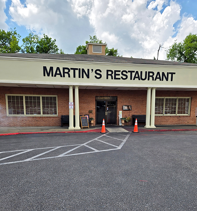 The unassuming exterior of Martin's Restaurant hides culinary treasures within, like finding a diamond in your grandmother's cookie jar.