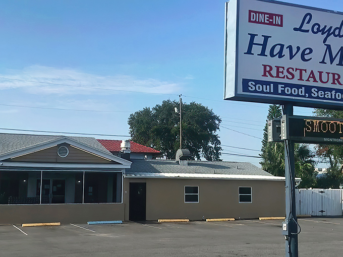 The unassuming exterior of Loyd Have Mercy belies the culinary treasures within. Like finding a diamond in a strip mall, this Titusville gem proves appearances can be deliciously deceiving.