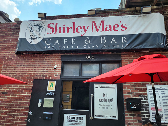 The unassuming brick exterior of Shirley Mae's Cafe hides culinary treasures that would make even the most jaded food critic weep with joy.