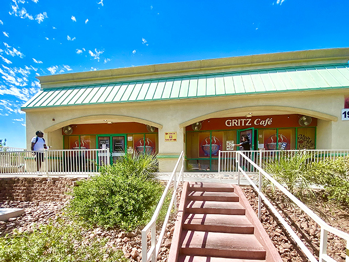 The unassuming exterior of Gritz Cafe stands like a culinary oasis in Las Vegas, promising Southern comfort far from the neon glow of the Strip.