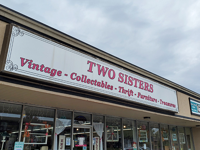 The pink-lettered storefront promises treasures within, like a carnival barker who actually delivers on the "you won't believe your eyes" promise.