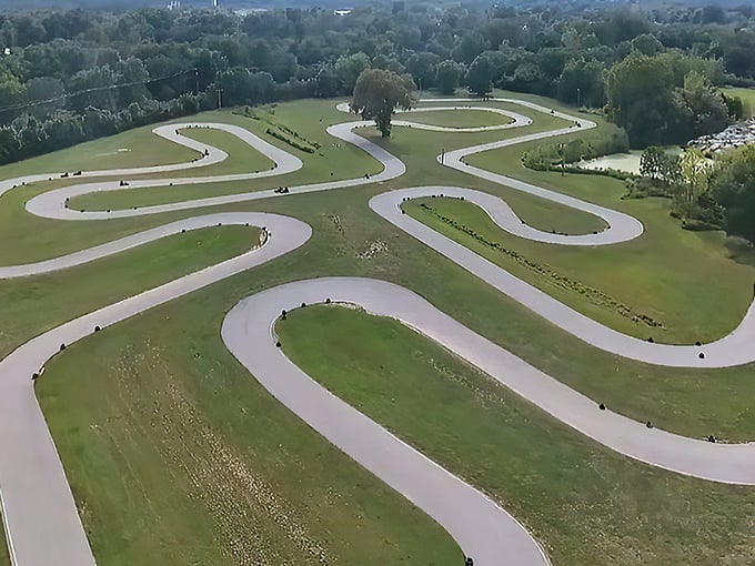 The holy grail of go-kart enthusiasts! At 1.5 miles long, this asphalt masterpiece is America's longest go-kart track, winding through Kentucky countryside like a racer's dream.