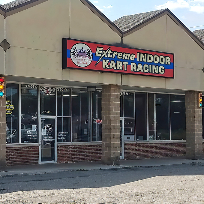 Don't let the modest storefront fool you—inside this unassuming building lies a temple of speed where everyday Michiganders transform into weekend warriors.