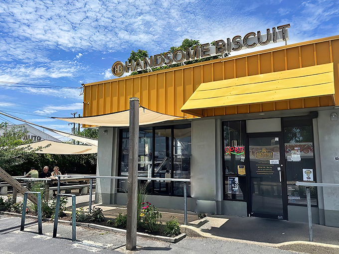 That sunshine-yellow exterior isn't just a building&mdash;it's a beacon of breakfast hope in Norfolk's culinary landscape.