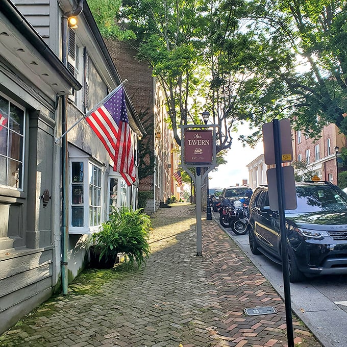 The Tavern's weathered colonial fa&ccedil;ade stands as a living time capsule on Abingdon's Main Street, whispering stories from 1779 that would make your history teacher weep with joy.