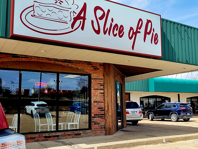 The neon glow of pie paradise beckons from this unassuming corner spot. After dark, it's Rolla's dessert lighthouse guiding sugar-seekers home.