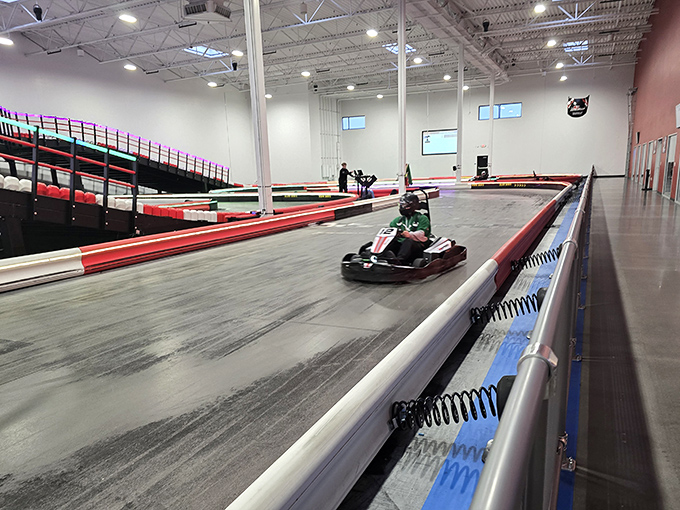 The sleek exterior of K1 Speed in Meridian might look unassuming, but those tire marks tell the real story of what awaits inside.