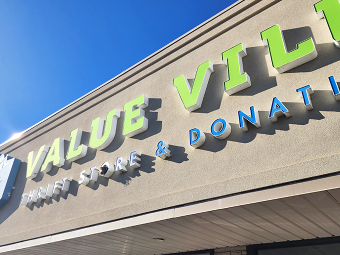 Arc's Value Village stands proud in Richfield, its blue and green signage a beacon for treasure hunters seeking both bargains and purpose in their shopping adventures.