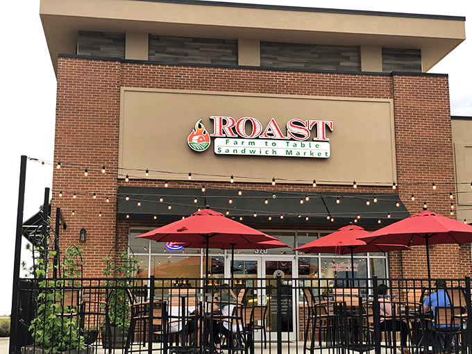 Roast's inviting brick fa&ccedil;ade with cheerful red umbrellas isn't just curb appeal &ndash; it's your first hint that sandwich nirvana awaits inside. 