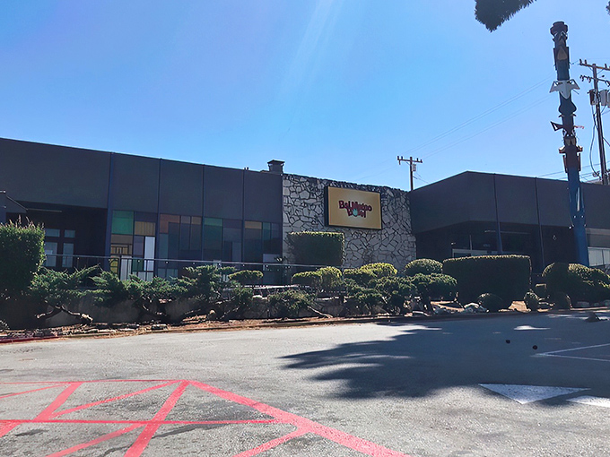 The iconic stone facade and glowing sign of Bel Mateo Bowl welcomes night owls and early birds alike to this San Mateo institution.