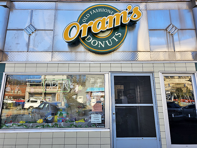 The storefront that launched a thousand cravings. Oram's green and cream fa&ccedil;ade has been luring Pennsylvanians into sweet surrender since 1938.