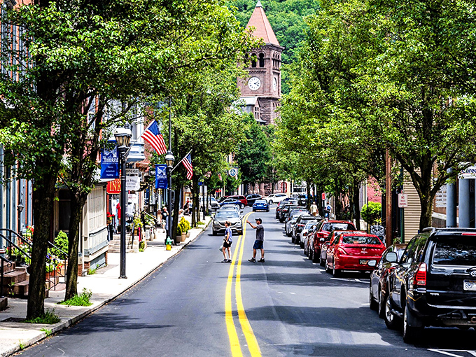 Broadway in Jim Thorpe looks like a movie set where Americana comes to life. Those tree-lined streets practically beg you to saunter down them with an ice cream cone.