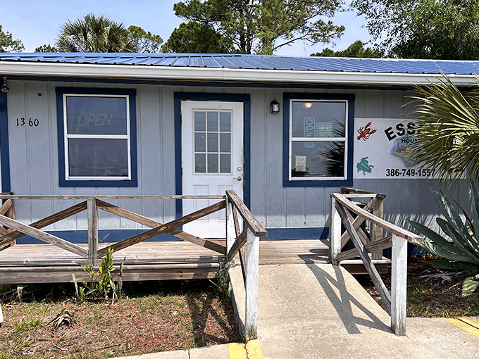 The unassuming blue exterior of Essex Seafood House hides culinary treasures within. Like finding a pearl in an oyster, this modest building delivers extraordinary flavors.