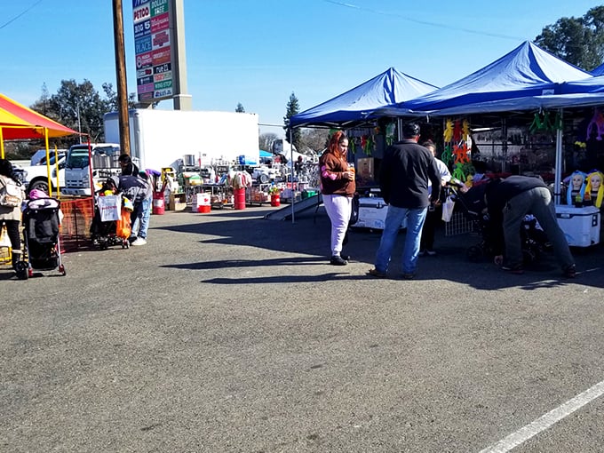 Sunshine, straw hats, and the promise of treasures – just another perfect day at Madera Flea Market where bargain hunting becomes an art form.
