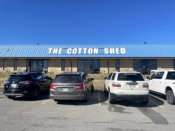 The bright blue roof of The Cotton Shed beckons like a retail oasis in Searcy, promising treasures inside that big box stores could only dream about.