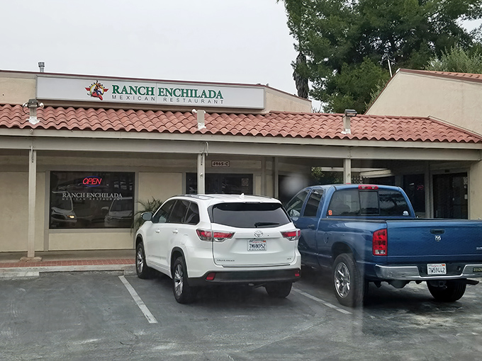 The unassuming storefront hides culinary treasures like a pi&ntilde;ata saves its candy. Ranch Enchilada's modest exterior belies the flavor fiesta waiting inside.