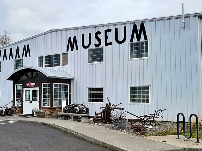 The unassuming exterior of WAAAM belies the mechanical wonderland within, like finding a treasure chest disguised as a shoebox.