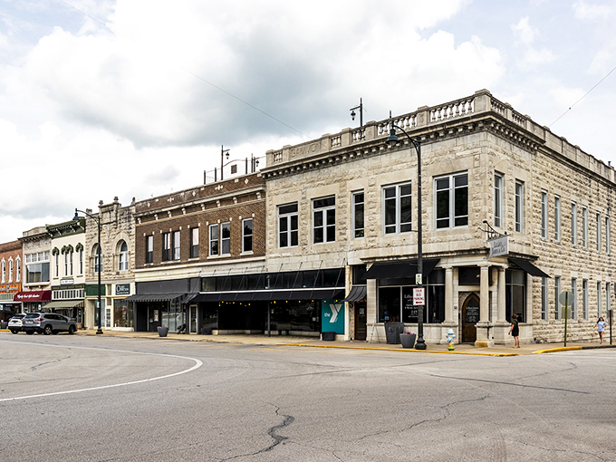 Historic limestone buildings line Carthage's square, where time seems to move at its own leisurely pace. Small-town charm with big-time character.