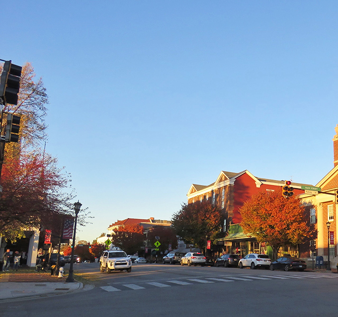Autumn paints Lebanon's streetscape with fiery reds and oranges, creating a scene that belongs on a small-town America postcard.