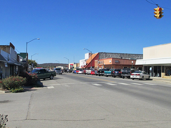 Main Street Wilburton stretches before you like a Norman Rockwell painting come to life, where every storefront has a story and nobody's in a hurry.
