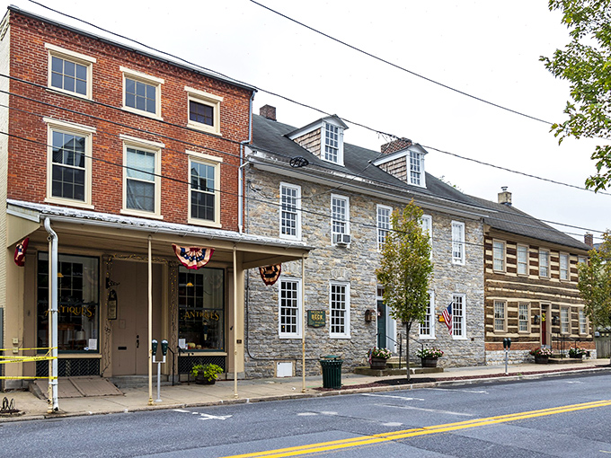 Lititz's historic streetscape feels like stepping into a time machine where the Wi-Fi still works perfectly. These brick beauties have stories to tell.