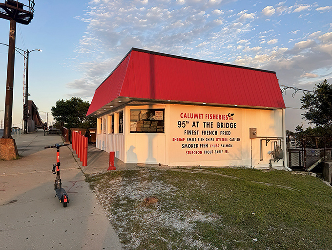 The little red-roofed shack that could. This unassuming building at 95th Street Bridge houses seafood treasures that would make Neptune himself jealous.