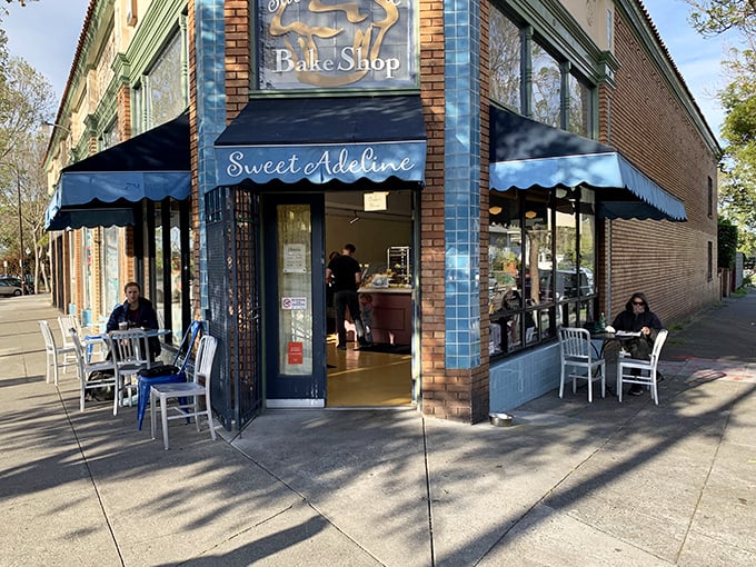 The unassuming blue awning of Sweet Adeline Bakeshop beckons from Berkeley's Adeline Street like a secret whispered among friends who appreciate exceptional baked goods.