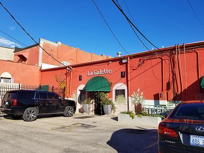 La Galette's unassuming brick exterior with its green awning is like finding a secret passage to Paris on a Wichita street corner. 