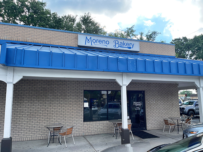 The unassuming blue awning of Moreno Bakery hides culinary treasures that would make a food detective's heart race. Florida's best-kept secret sits quietly in plain sight.