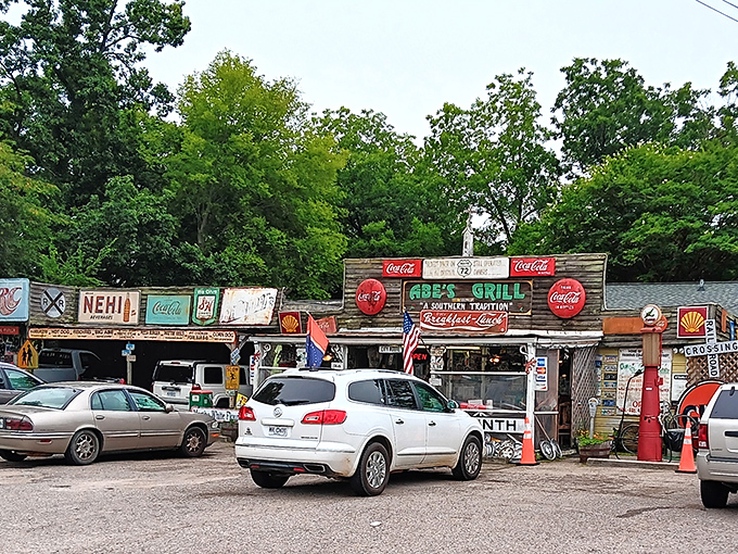 The vintage sign says it all - homemade buttermilk biscuits since 1974. In Mississippi, that's not just breakfast, that's religion. 