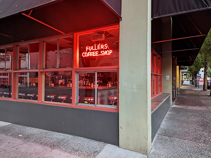 The unassuming exterior of Fuller's Coffee Shop belies the culinary treasures within, like finding a vintage Rolling Stones album at a garage sale.