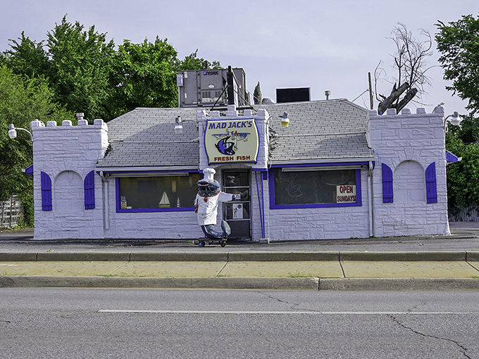 The humble white and blue exterior of Mad Jack's Fresh Fish hides seafood treasures that would make coastal cities jealous. One bite and you're hooked indeed!