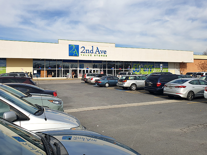 The unassuming exterior of 2nd Ave Thrift Superstore belies the wonderland within. Like a treasure chest disguised as a strip mall inhabitant.